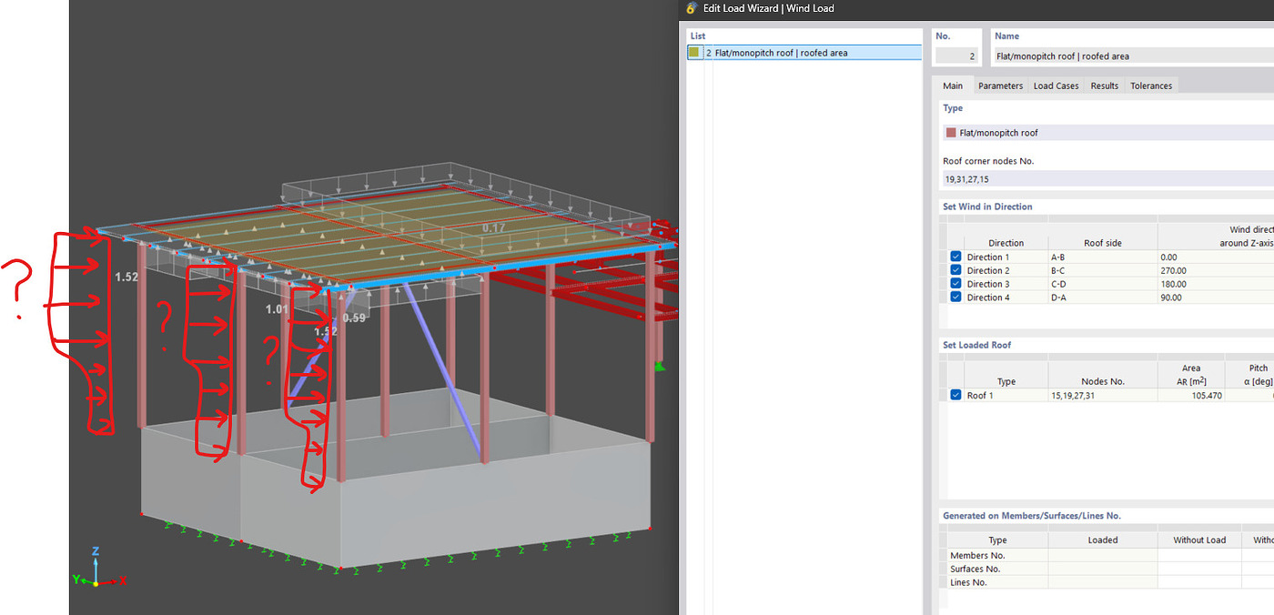 Horizontal loads on canopy columns using wind load wizard - Dlubal Community