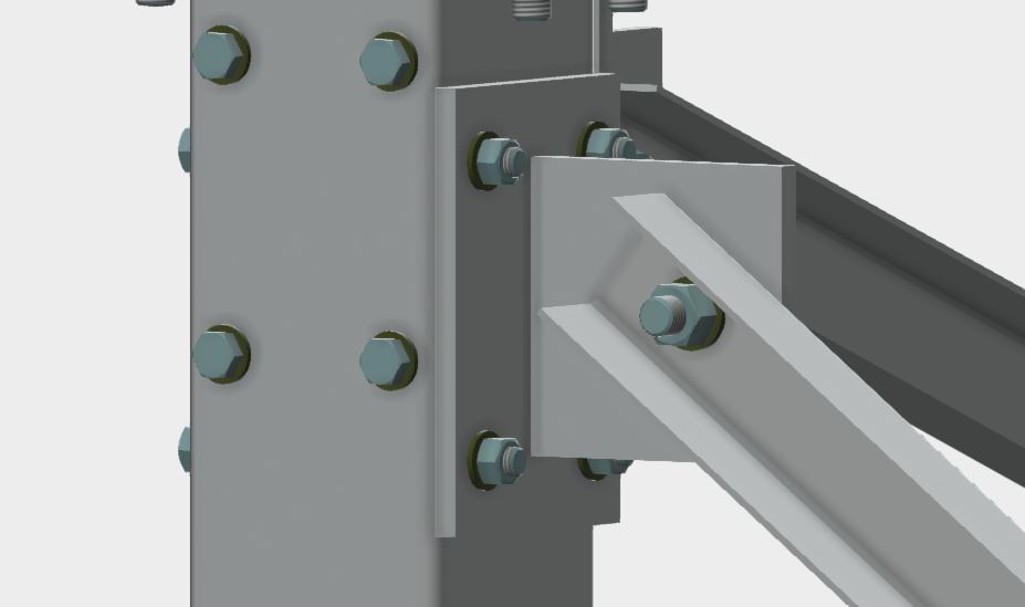 Model diagonal steel connection (end plate + tab) - Dlubal Community